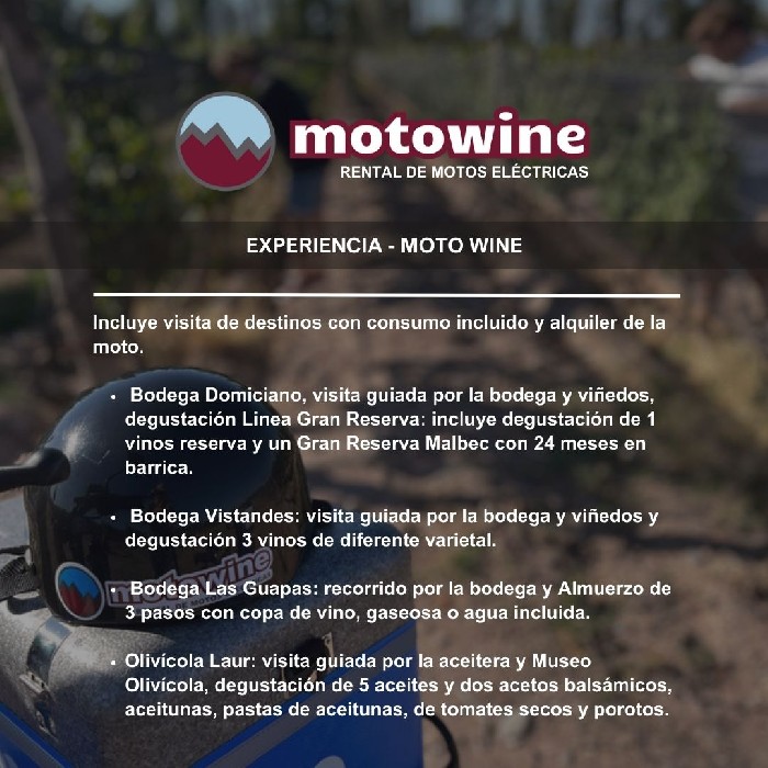 MOTO WINE - RECORRE LAS BODEGAS DE MENDOZA